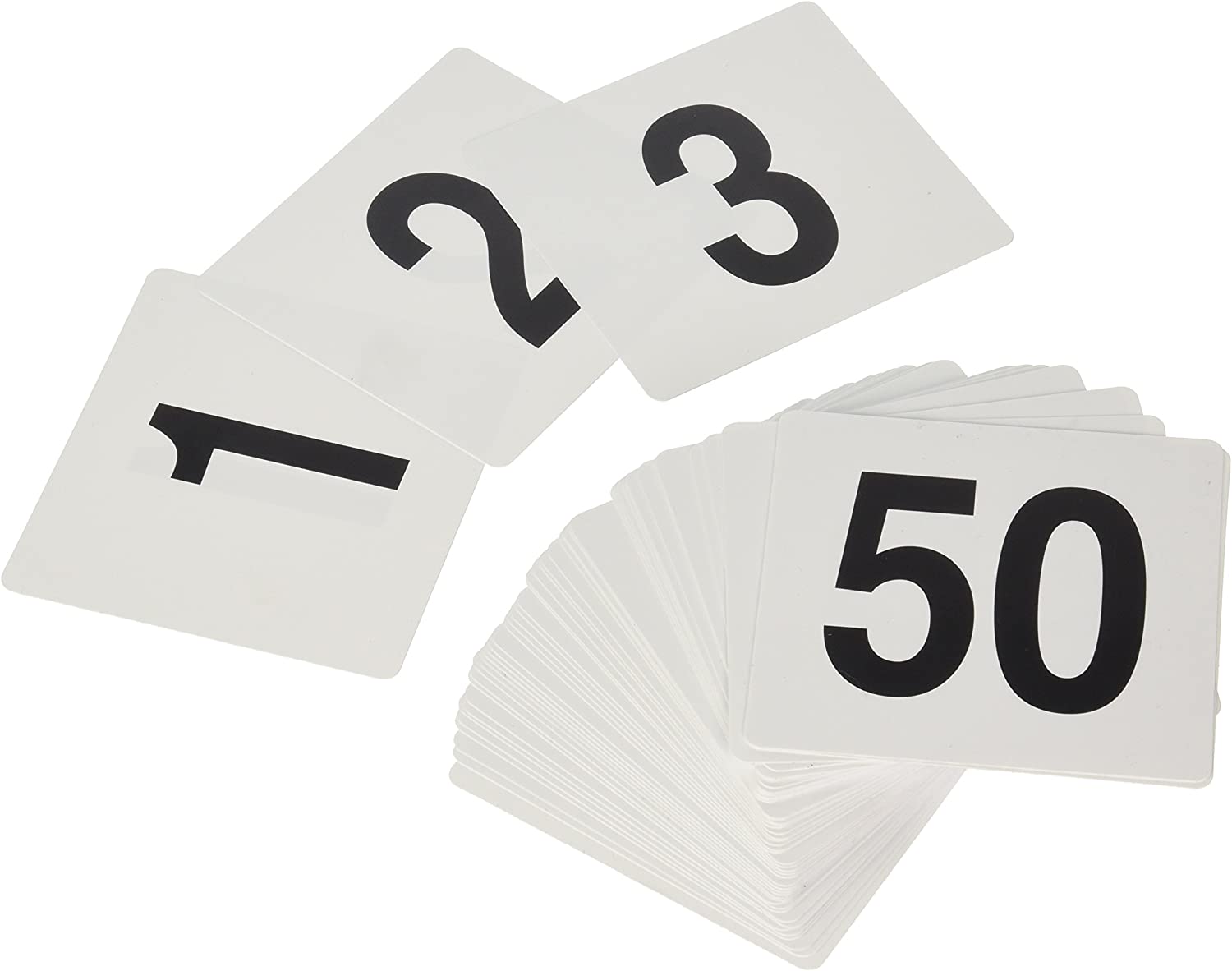 New Star Foodservice 23176 1 to 50-Double Side Plastic Table Numbers,