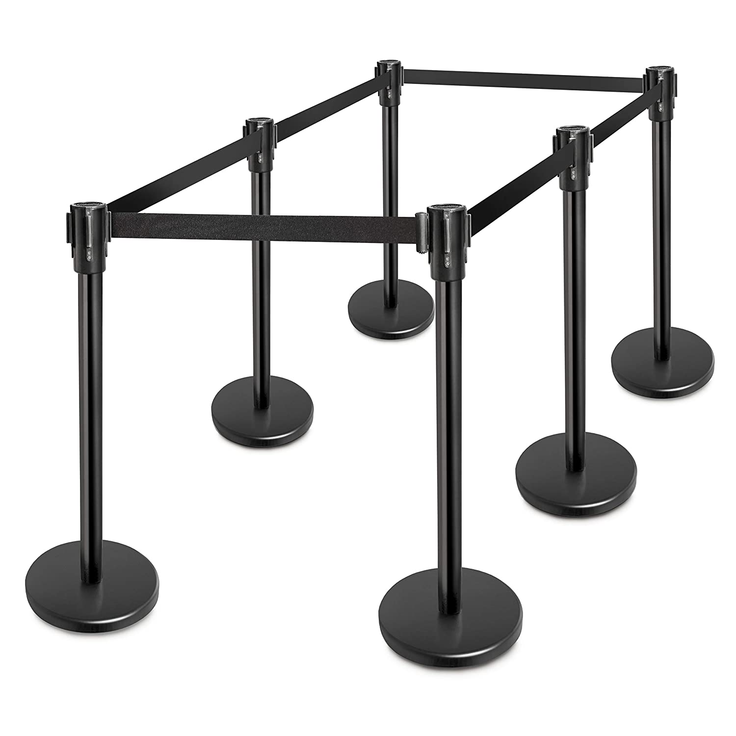 New Star Foodservice 54644 Black Powder Coated Stanchions, 36" Height,
