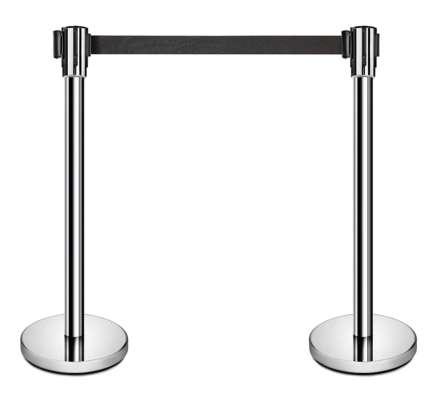 New Star Foodservice 54606 Stanchions, 36-Inch Height, 6.5-Foot Retrac