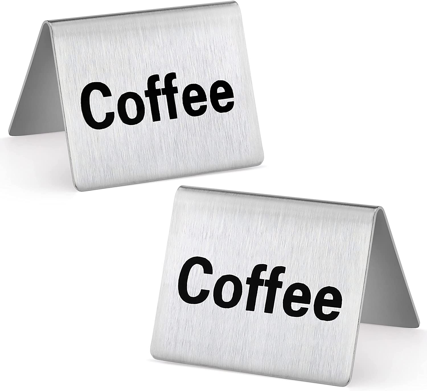 New Star Foodservice 27051 Stainless Steel Table Tent Sign, (Coffee),