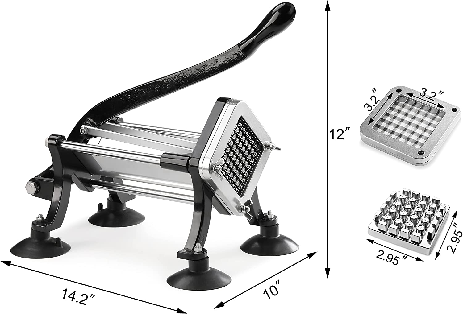New Star Foodservice 43204 Commercial Grade French Fry Cutter with Suc