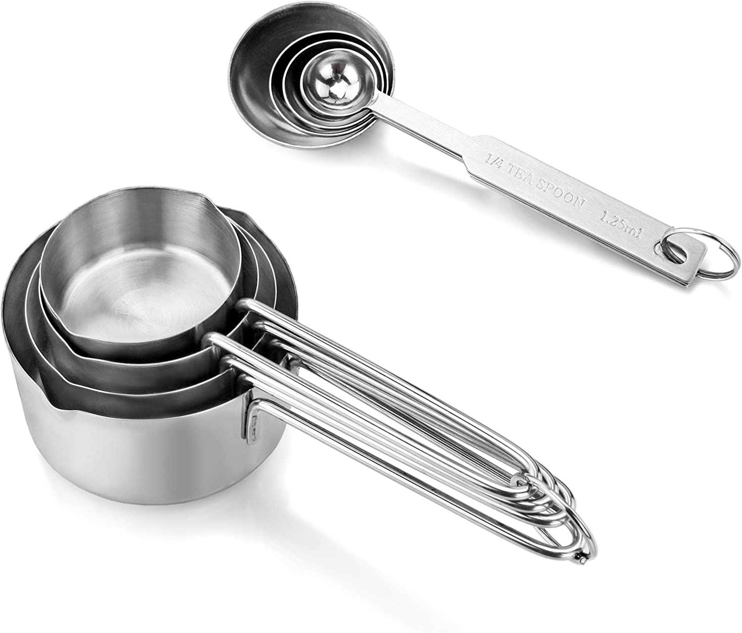New Star Foodservice 42917 Stainless Steel 8-Piece Measuring Cups and