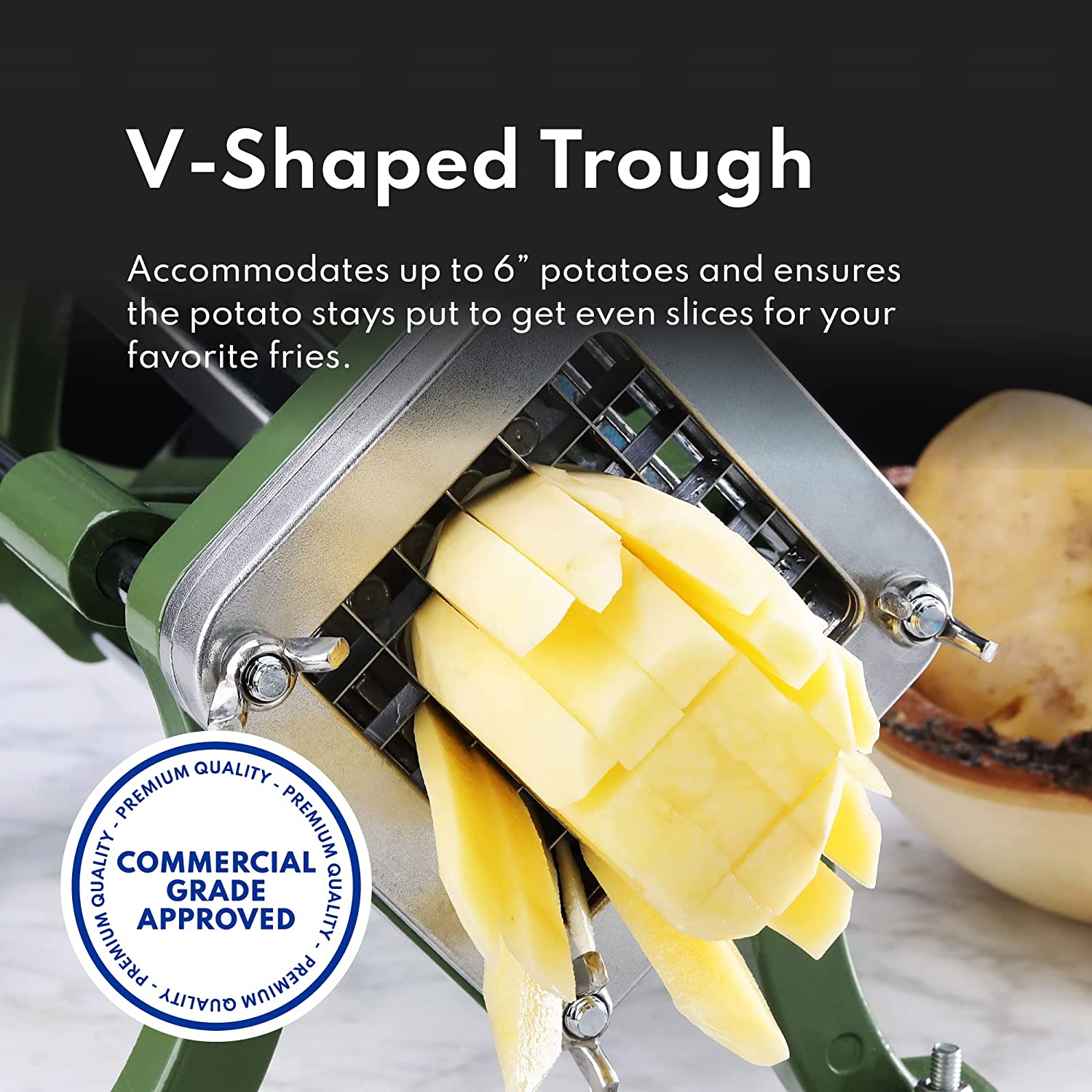 New Star Foodservice 42306 Commercial Grade French Fry Cutter with Suc