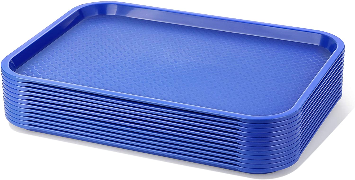 New Star Foodservice 24548 Blue Plastic Fast Food Tray, 12 by 16-Inch,