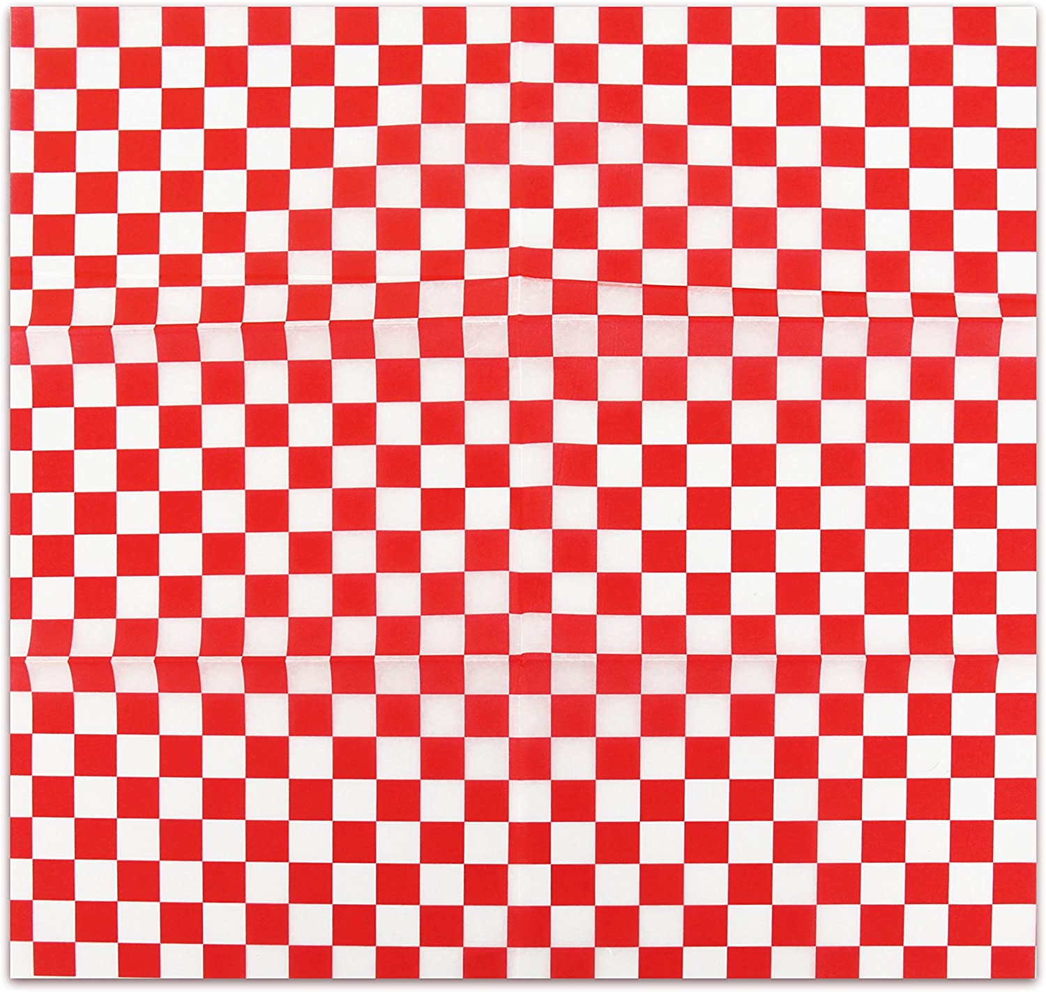 New Star Foodservice 44263 Red Check Food Basket Liners, 12 by 12-inch